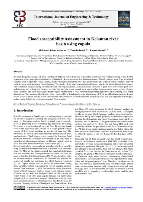 Pdf Flood Susceptibility Assessment In Kelantan River Basin Using Copula