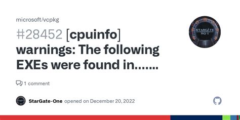 Cpuinfo Warnings The Following Exes Were Found In Then Errors