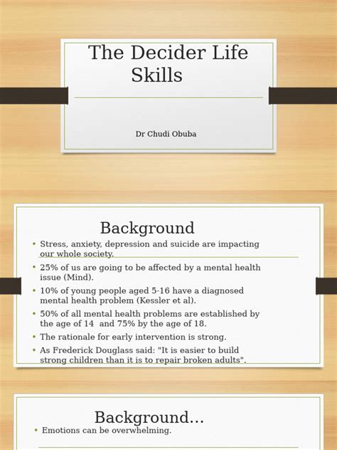 Decider Skills Presentation Dr Chudi Pdf Mental Health