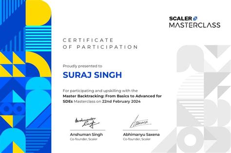 Suraj Singh On Linkedin Certificate Master Backtracking From Basics