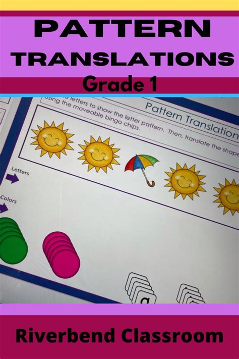 Math Pattern Translations Lessons With Shape And Movement Patterns For 1st Grade Math Patterns