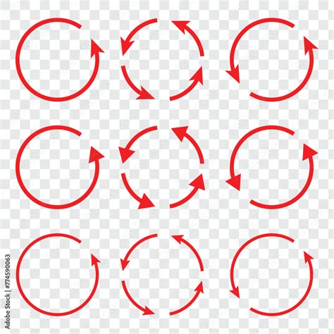 Set Of Circle Arrows Rotating On Transparent Background Refresh Reload