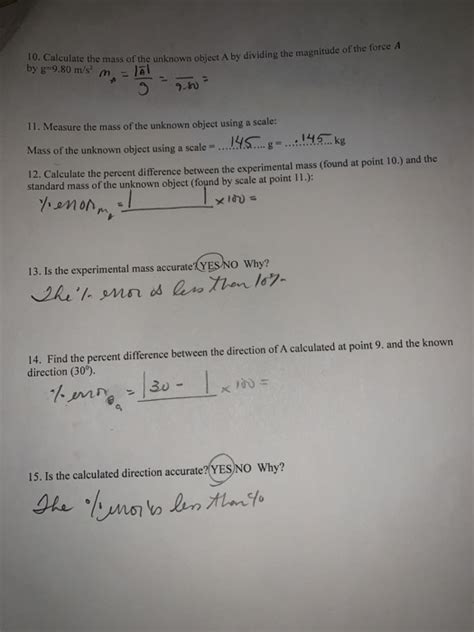 solved force table lab report table 1 e a b table 2a eb g
