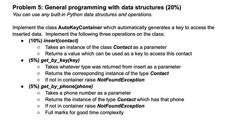 Solved Problem General Programming With Data Structures Chegg