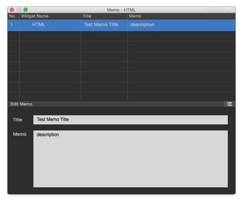 Memo Panel — Iueditor Manual 086 Documentation