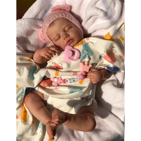 Reborn 19 Polegadas Já Acabado Bonecas Renascidas Pintadas Bebê Loulou Corpo Macio Realista