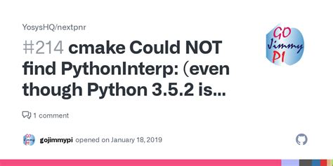 Cmake Could Not Find Pythoninterp Even Though Python 352 Is Installed · Issue 214