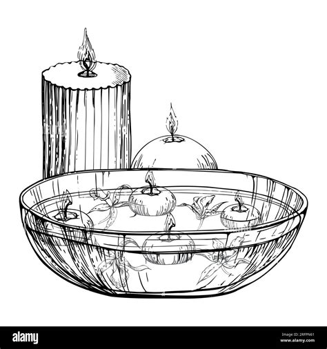 Floating Candles Bowl Stock Vector Images Alamy