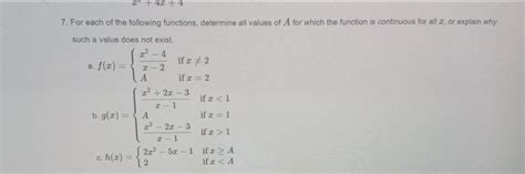 Solved 7 For Each Of The Following Functions Determine All