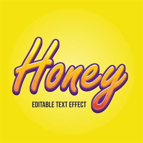 Effet De Texte Modifiable Au Miel Vecteur Premium