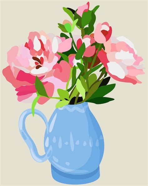Premium Vector Vector Bright Illustration Of Pink Peony Bouquet In
