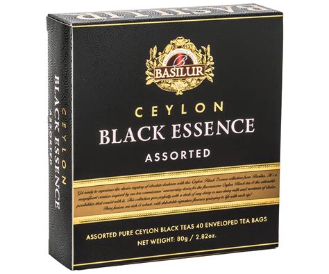 Black Essence Assorted 40 Enveloped Tea Bags 4 Flavours Basilur Tea