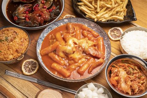 Teokbokki With Spicy Sauce Korean Traditional Food Tteokbokki Is