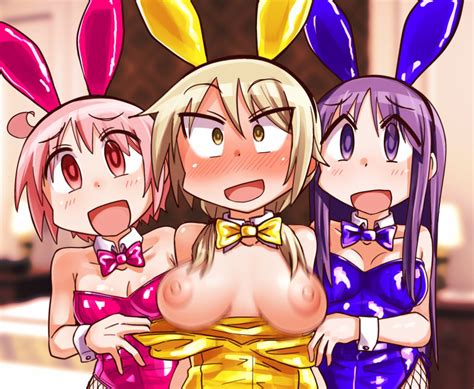 Rule 34 3girls Alternate Version At Source Blonde Hair Bunnysuit