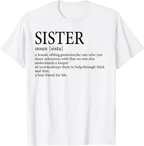 Funny Sister Definition Birthday From Sister And Brother T Shirt