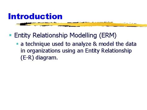 entity relationship modelling introduction entity relationship