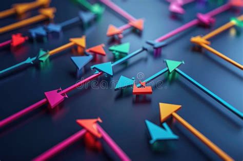 Flow Chart Diagram With Interconnected Arrows Showing Flow Of