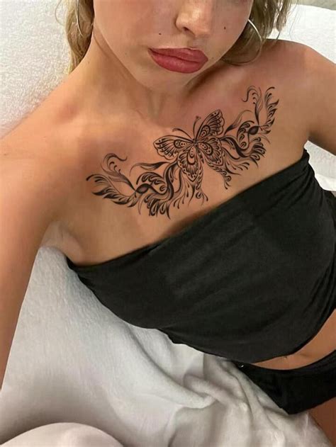 Women Chest Tattoos