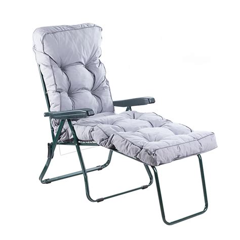 Alfresia Sun Lounger Green Frame With Grey Classic Cushion Diy At Bandq