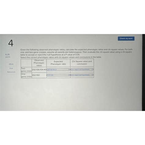 solved 4given the following observed phenotypic ratios