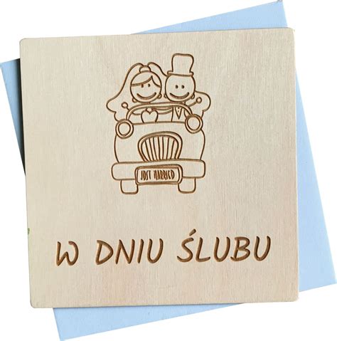 Kartka Drewniana Na Ślub Z Życzeniami Postwood Sklep EMPIK
