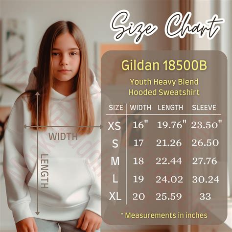 Gildan 18500b Size Chart Youth Heavy Blend Hooded Sweatshirt Size