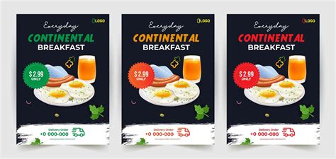 Continental Breakfast Flyer Design Templates 830450 Vector Art At Vecteezy