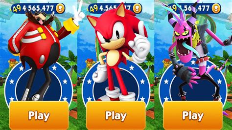 Sonic Dash Red Sonic Vs All Bosses Zazz Eggman All Characters Unlocked Gameplay Youtube