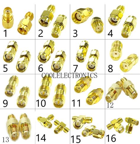 2pcs Sma Male Female Rp Sma Male Female Rf Coax Adapter Connector Straight Right Angle T