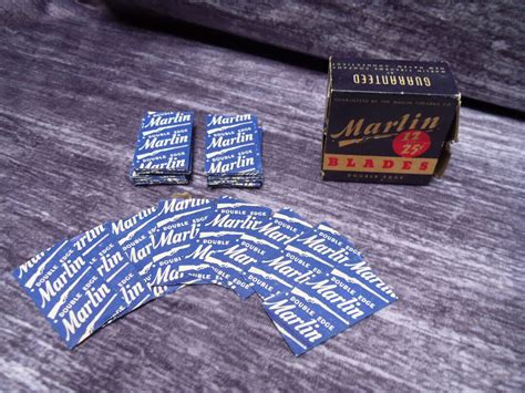 Vintage 1940s Marlin Firearms Razor Blades New X 47 In Box Etsy