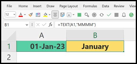 convert date into a text excel formula