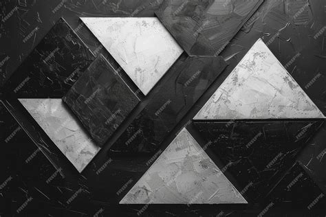 Minimalist Composition Of Intersecting Triangles Rendered In Monotone With Texture And Opacity