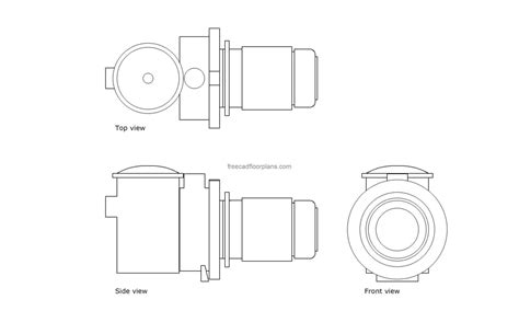 Swimmimg Pool Pump Free Cad Drawings