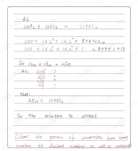 Solved Add The Following Binary Numbers Convert These Binary Numbers