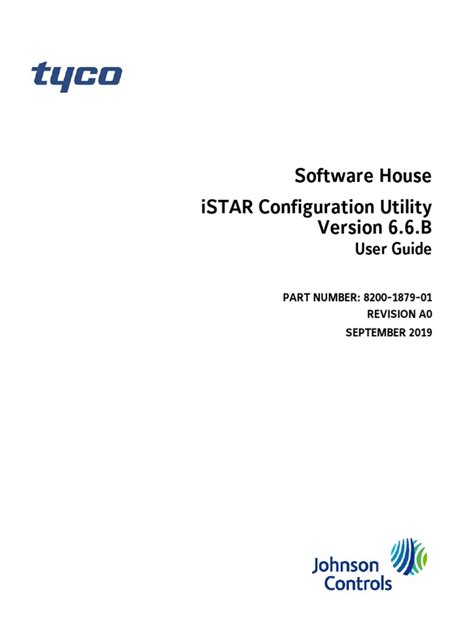 software house istar configuration utility version 6 6 b user guide
