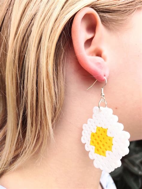 Cute Bacon And Egg Perler Bead Earrings Etsy