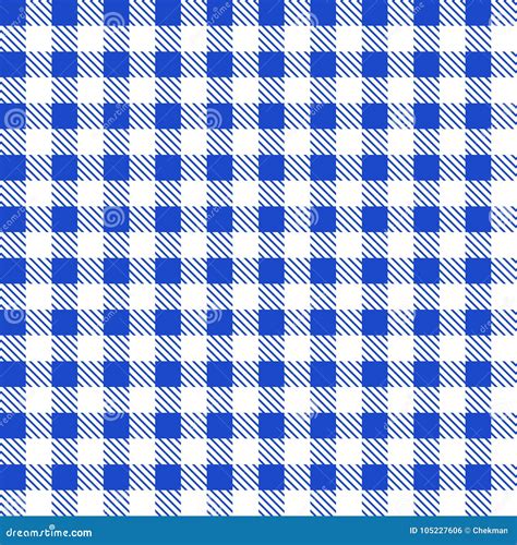 Blue Checkered Fabric Vector Illustration Stock Illustration