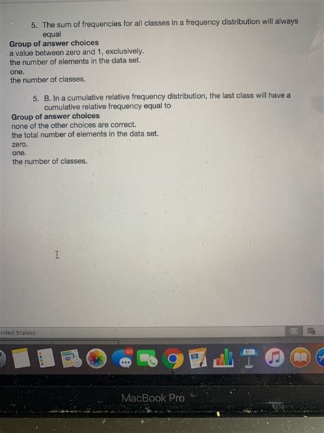 Solved 5 The Sum Of Frequencies For All Classes In A