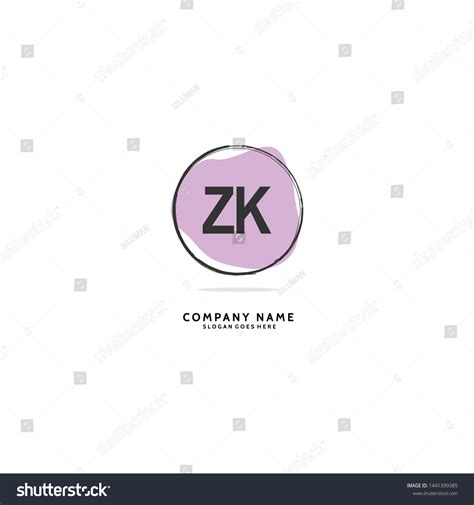 Zk Z K Initial Logo Beauty Template Vector Royalty Free Stock Vector