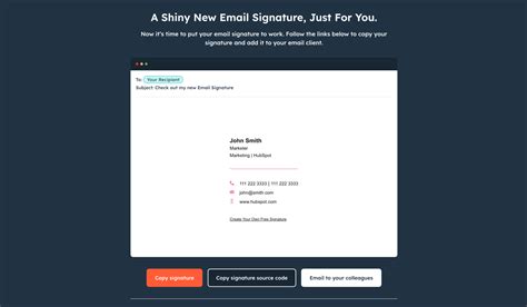 Free Email Signature Template Generator By Hubspot