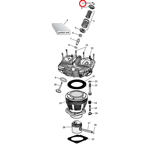 Cylinder Parts Diagram Exploded View For Harley Shovelhead