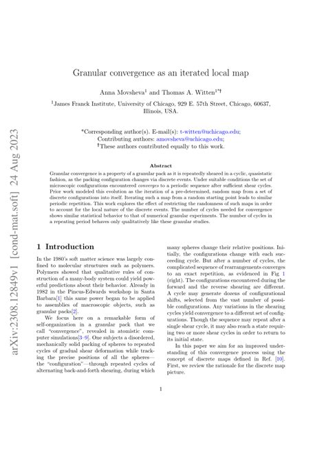 Pdf Granular Convergence As An Iterated Local Map