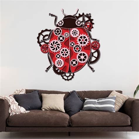 Ladybug Multilayer Svg Ladybug 3d Laser Cut Plywood Cutting Ladybug Dxf Steampunk Dxf