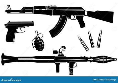 Set Of Firearms Stock Vector Illustration Of Terrorism 64833240