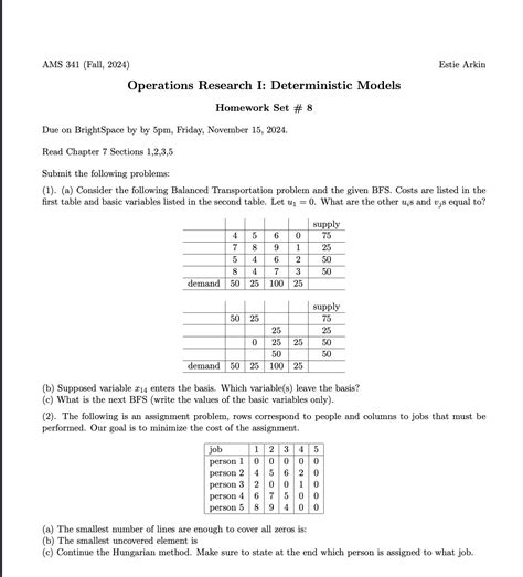 Solved By An Expert Operations Research I Deterministic Modelshomework
