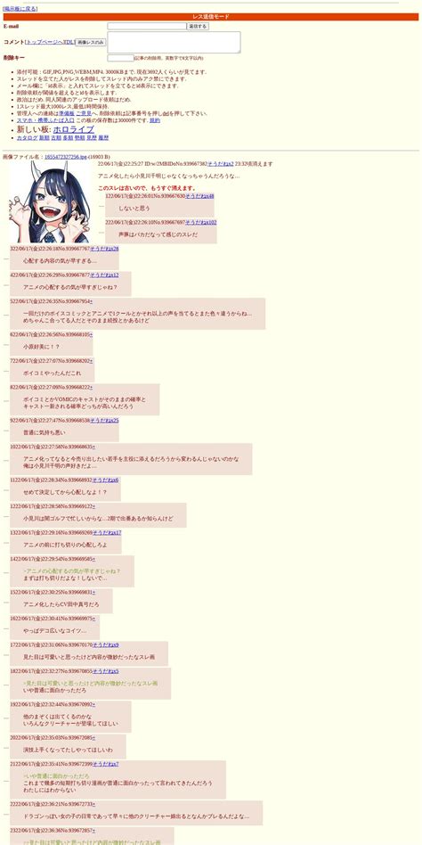 【魚拓】アニメ化したら小見川 二次元裏＠ふたば