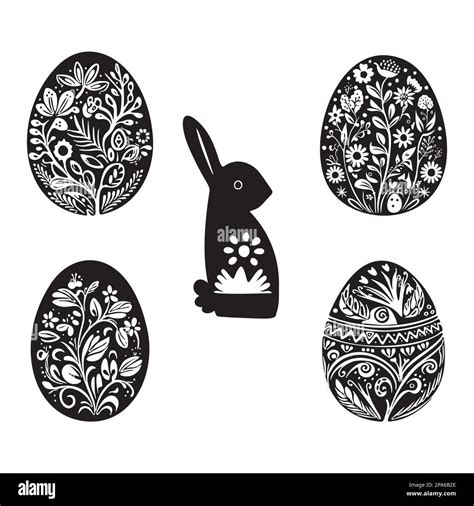 Cute Easter Bunny Cartoon Clipart Vector Rabbit Motif With Easter Egg