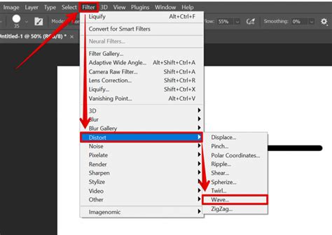 how do i make a wavy line in photoshop