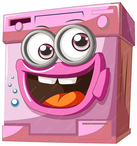 Premium Vector Happy Cartoon Washing Machine Character