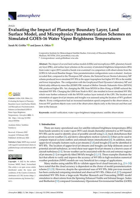 Pdf Evaluating The Impact Of Planetary Boundary Layer Land Surface Model And Microphysics